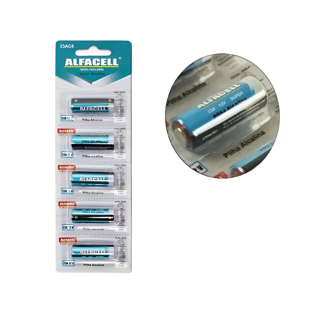 Pilha Alcalina 27A mini Alfacell com 5 unidades - Bocao Miudezas