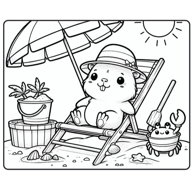 Livro de Colorir Capivara capa dura com 40 folhas - Bocao Miudezas